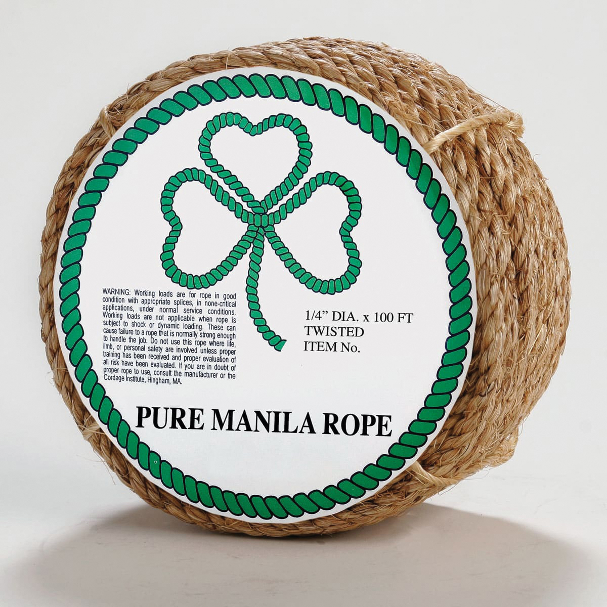 . Erin Rope TWM240600 3-Strand Twisted Manila Rope, 3/4 in Dia x 600 ft ...